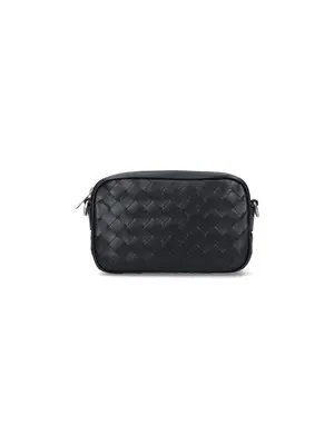 Bottega Veneta Woven Mini Camera Bag - Black
