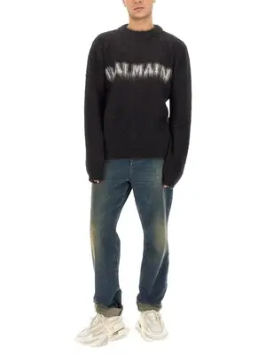 Balmain Retro Logo Pullover - Black