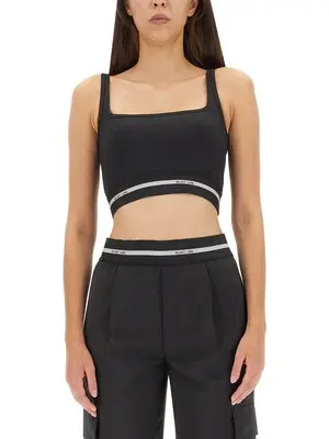 Helmut Lang Cropped Tank Top With Logo