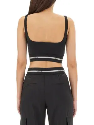 Helmut Lang Cropped Tank Top With Logo