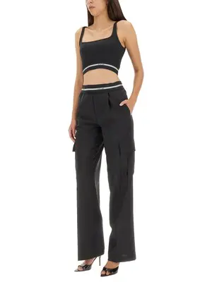 Helmut Lang Cropped Tank Top With Logo