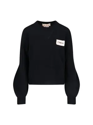 Miu Miu Logo Cashmere Sweater - Black