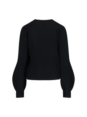 Miu Miu Logo Cashmere Sweater - Black