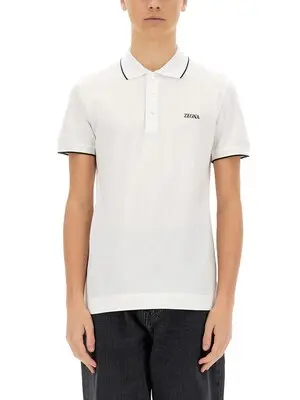 Zegna Polo With Logo - White