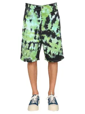 Ami Bermuda Shorts With Tie Dye Pattern