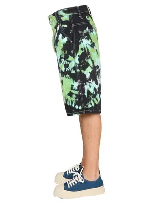 Ami Bermuda Shorts With Tie Dye Pattern