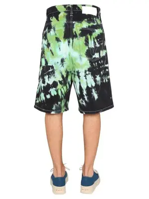 Ami Bermuda Shorts With Tie Dye Pattern