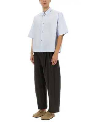 Studio Nicholson Short-sleeved Boxy Shirt - Azure