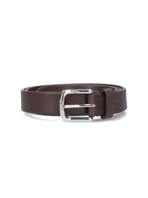 J & M DAVIDSON Mini Logo Leather Belt - Brown