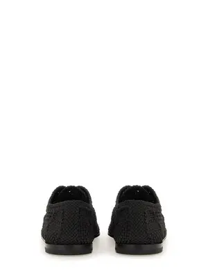 Dolce & Gabbana Woven Derby Shoe - Black