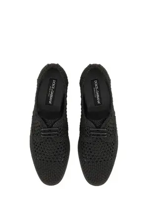 Dolce & Gabbana Woven Derby Shoe - Black