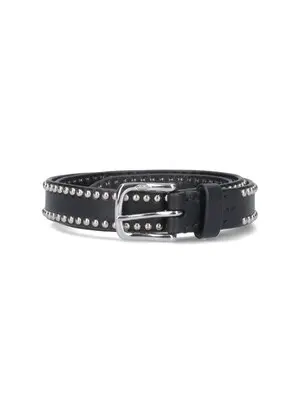J & M DAVIDSON Dagger Leather Belt - Black