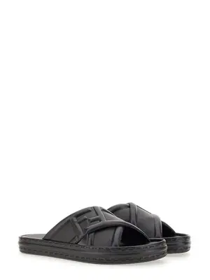 Fendi Leather Crossband Sandals