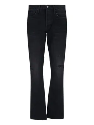 TOM FORD Logo Straight Leg Jeans - Black