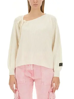 MSGM Knotted Sweater - White