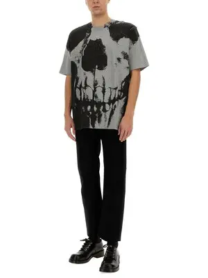 Alexander McQueen Skull Print T-shirt - Grey