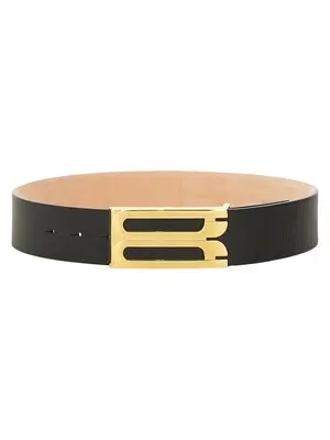 Victoria Beckham Jumbo Frame Leather Belt - Black