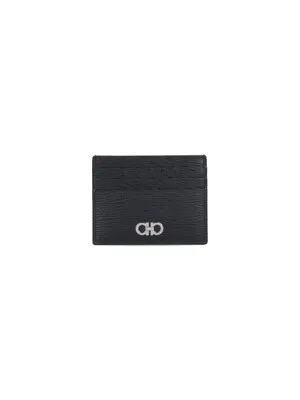 FERRAGAMO Gancini Card Holder - Black
