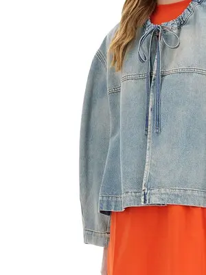 MSGM Oversized Cotton Jacket - Denim