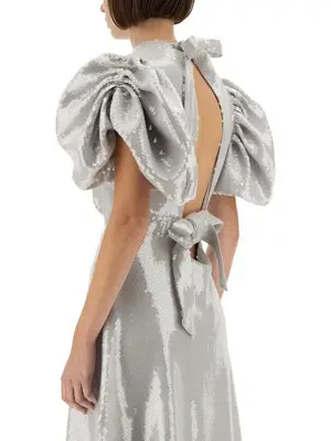 ROTATE BY BIRGER CHRISTENSEN Midi Dress With Sequins - Grey