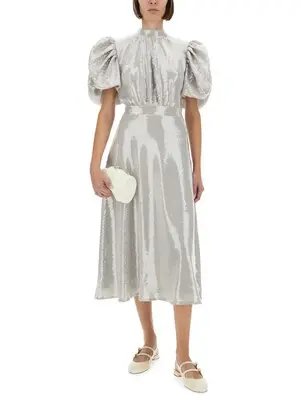 ROTATE BY BIRGER CHRISTENSEN Midi Dress With Sequins - Grey