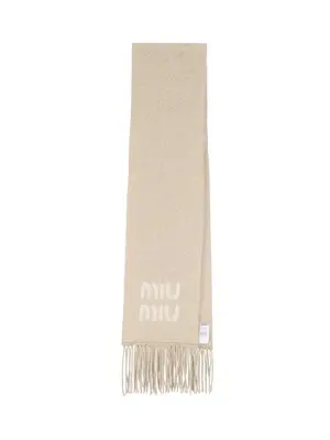 AND WANDER Logo Scarf Cream