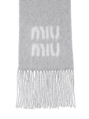 AND WANDER Logo Scarf - Gray