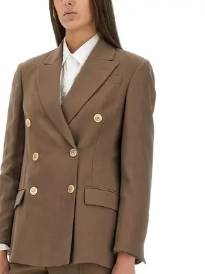 Brunello Cucinelli Twill Jacket With Necklace