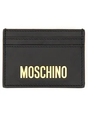 Moschino Card Holder With Logo - Black