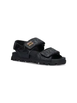 Miu Miu Logo Sandals - Black