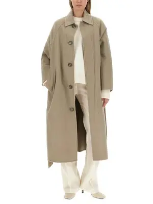 Ami Belted Wool-cashmere Coat