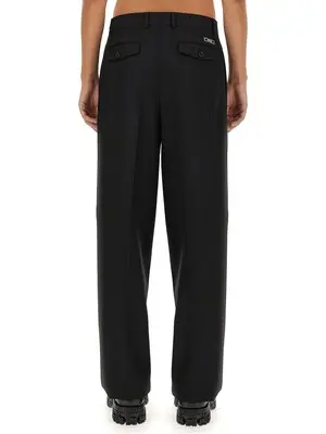 Versace Wide Leg Wool Pants