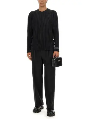 Versace Wide Leg Wool Pants