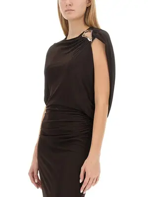 LANVIN Draped Slim Fit Dress