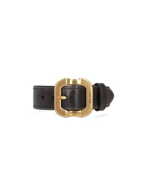 Miu Miu Leather Bracelet With Buckle - Brown