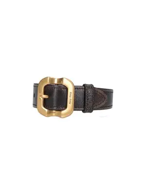 Miu Miu Leather Bracelet With Buckle - Brown