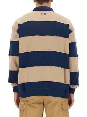 MSGM Striped Logo Sweatshirt