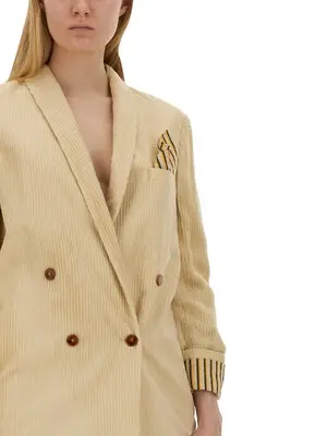 ALYSI Double-breasted Oversized Jacket - Ivory