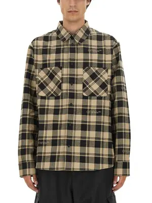 Off-White Check Print Shirt - Yellow