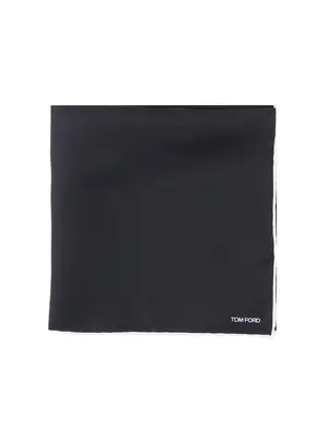 FINAMORE 1925 Cotton Pocket Square Black