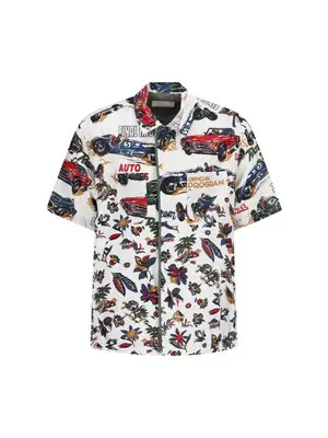 Sacai Car Race And Tropical Print' Shirt - White