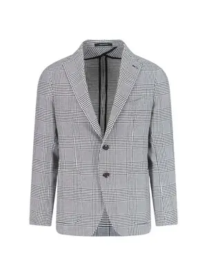 Tagliatore Single-breasted Houndstooth Blazer - White