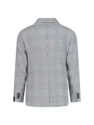 Tagliatore Single-breasted Houndstooth Blazer - White