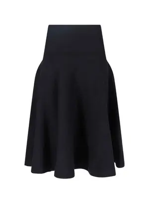 Alaïa Cashmere Midi Skirt - Black