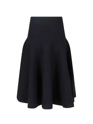 Alaïa Cashmere Midi Skirt - Black