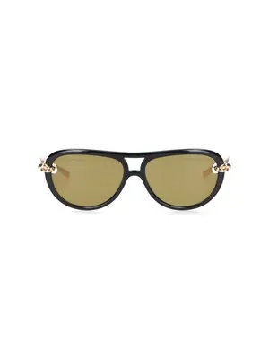 Bottega Veneta Knot Aviator Sunglasses - Black