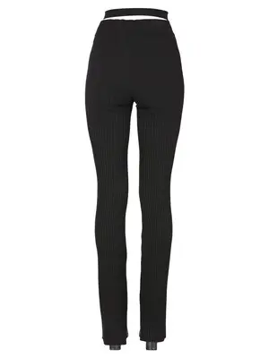 ANDREĀDAMO Ribbed Trousers With Cutout Belt - Black