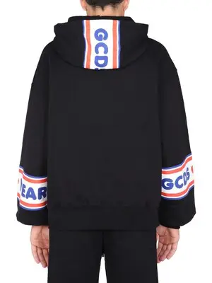 Gcds Logo Tape Hooded Sweatshirt - Black