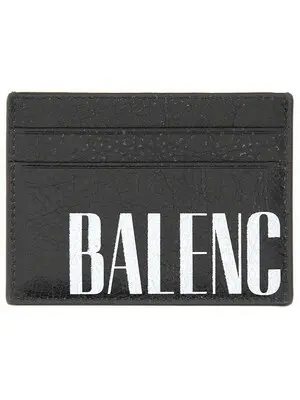 Balenciaga Leather Card Holder - Black