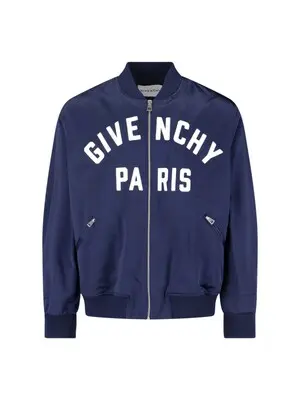 Givenchy Logo Bomber Jacket - Blue